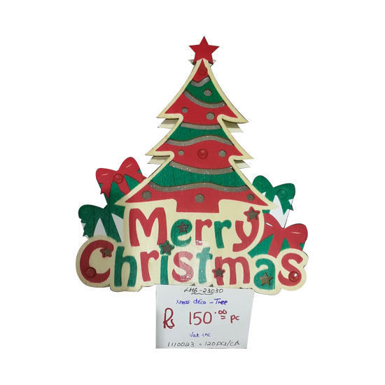 AFC Trading. Merry Xmas Wood Tree with Light