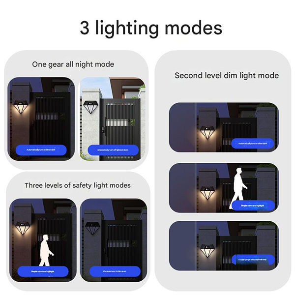 AFC Trading. Solar Diamond Shape Wall Lamp